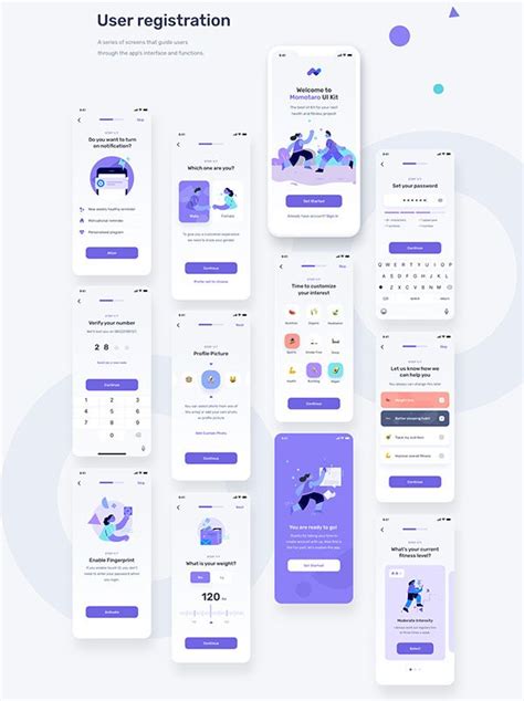 Health Fitness Mobile App Ui Ux Kit Artofit