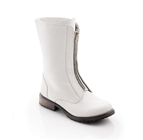 White Zips Luv Em White Leather Boots Boots Cute Shoes