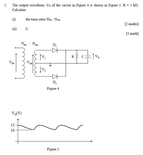 Solved The Output Waveform Vo Of The Circuit In Figure Chegg