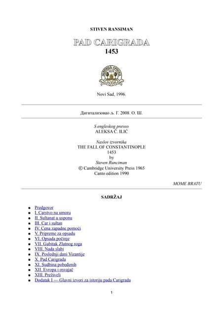 Pad Carigrada 1453 Pdf