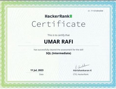 muhammad umar r on linkedin hackerrank sql mysqldba