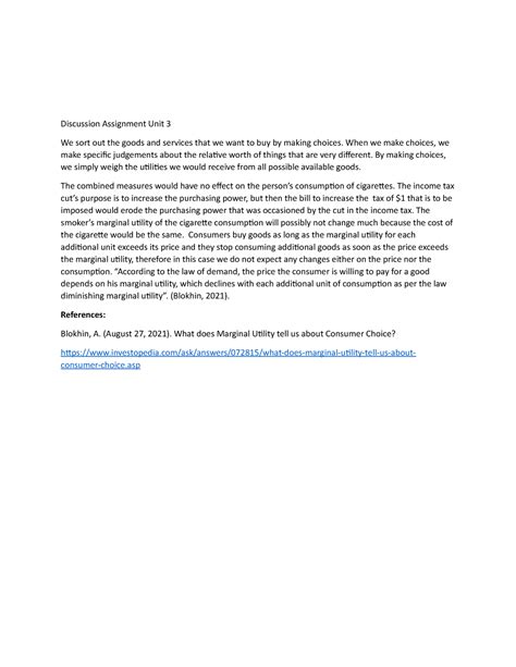 Discussion Assigment Econ 1580 Unit 3 Discussion Assignment Unit 3 We Sort Out The Goods And