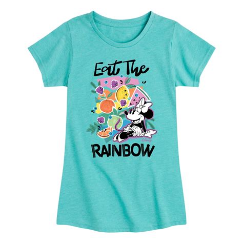Disney Eat The Rainbow Girls Fitted Short Sleeve Tee