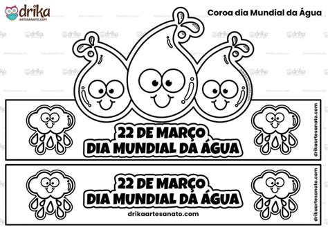 Molde de Coroa dia Mundial da Água para Imprimir Grátis em PDF