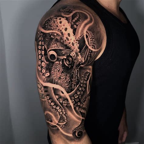 Polvo Tattoo Octopus With A Skull Octopus Tattoos For Men Octopus