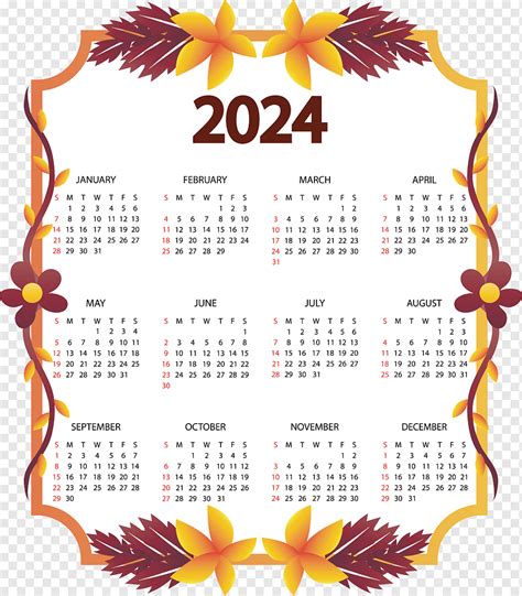 Calendario 2024 Png PNGWing