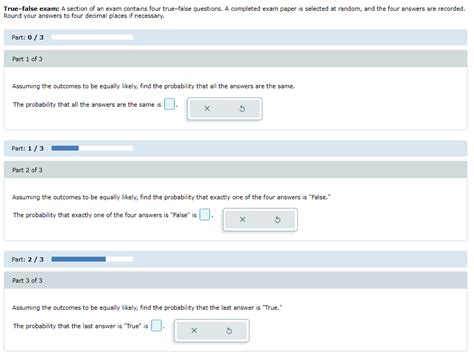 Solved True False Exam A Section Of An Exam Contains Four