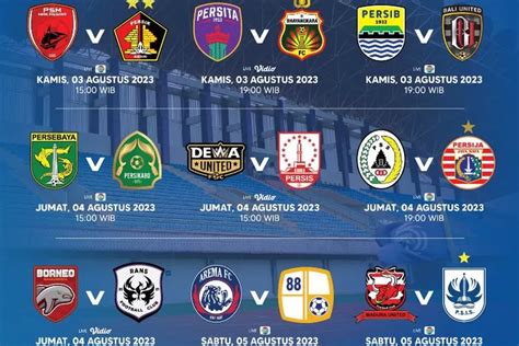 Jadwal Bri Liga 1 2023 2024 Pekan Ke 6 Persib Vs Bali United