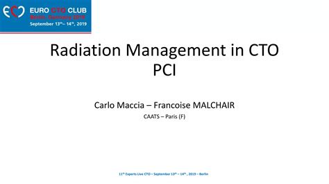 Radiation Management In Cto Pci Ppt