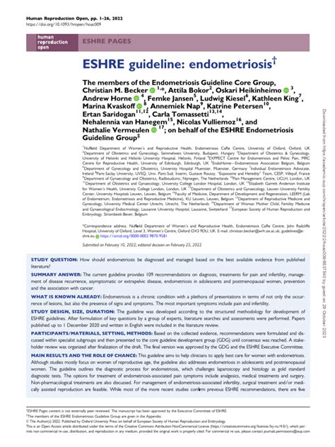 Endometriosis Guidelines Download Free Pdf Clinical Medicine Medicine