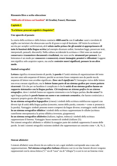 Difficoltà Di Lettura Nei Bambini Docsity