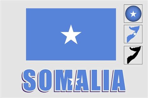 ソマリア国旗とベクトルグラフィックの地図 プレミアムベクター
