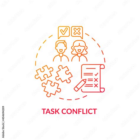 Task Conflict Red Gradient Concept Icon Coworkers Disagree On Group