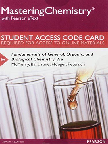 Masteringchemistry With Pearson Etext Standalone Access Card For