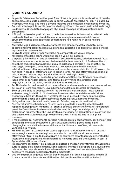 Riassunto Del Libro Identità E Gerarchia Sociologia Generale Unibg