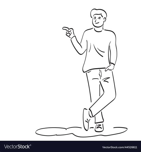 Full Length Man Pointing On Blank Space Royalty Free Vector