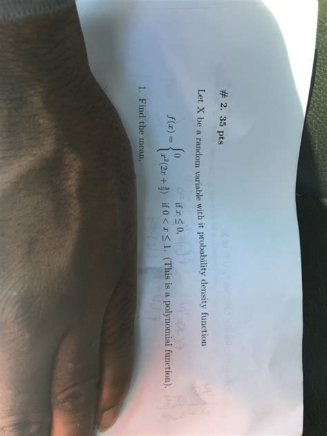 Solved Let X Be A Random Variable With It Probability Chegg