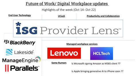 New Isg Report On Workplace Analyst Events And Some Rumors