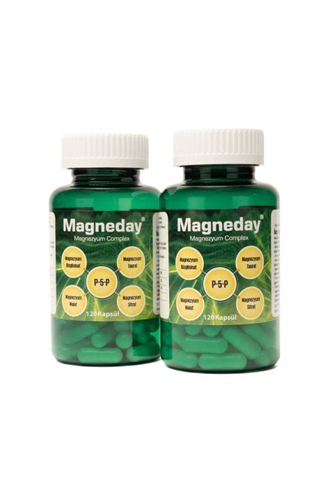 Magneday Magnezyum Bisglisinat Sitrat Malat Taurat P5p 120 Kapsül 2