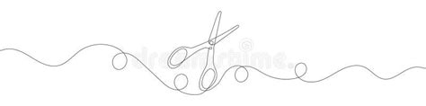 Continuous Linear Drawing Of Scissors Single Line Drawing Of Scissors
