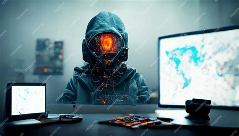 Premium Ai Image Cyber Attack Concept Of Dark Web Hooded Hacker
