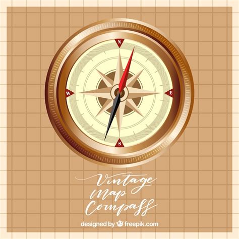 Free Vector Realistic Map Compass Background