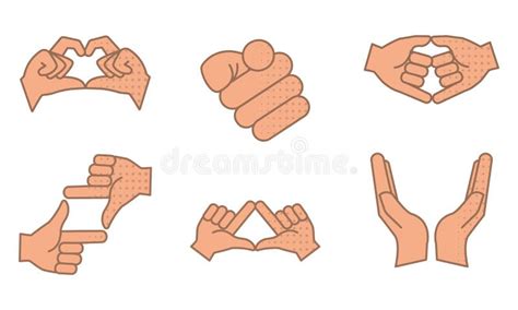Set Of Different Hand Gestures Icon Vector Stock Vector Illustration