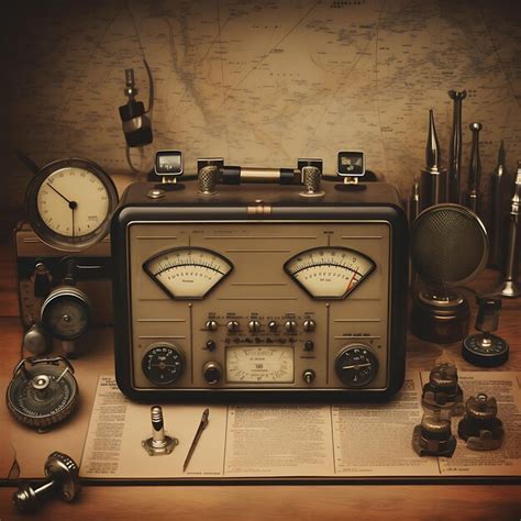 Premium Photo Photoshoot Of Vintage Radio Broadcaster Card Media