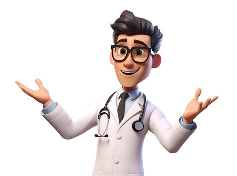 Cartoon Character Caucasian Man Doctor Ai Generated 27148522 Png