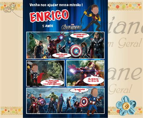 Convite Gibi Os Vingadores Elo7 Produtos Especiais
