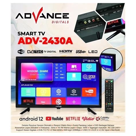 Jual ADVANCE TV LED DIGITAL TV ANDROID 32 INCH DIGITAL ADV 3201T ANROID