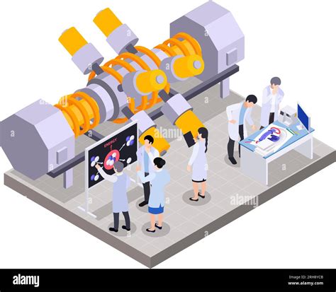 Nuclear Energy Fusion Fission Isometric Composition With Isolated View