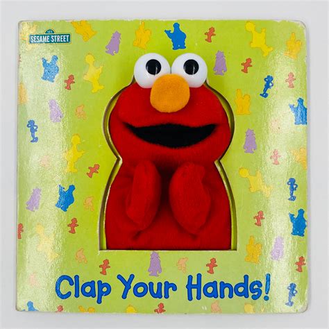 Sesame Street Clap Your Hands Elmo Finger Puppet Board Book 2002 Ran