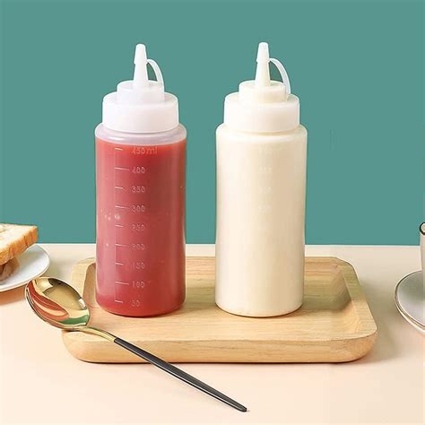 Wolpin 450 Ml Kitchen Sauce Bottle Dispenser Pack Of 2 Plastic