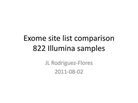 Ppt Exome Site List Comparison 822 Illumina Samples Powerpoint