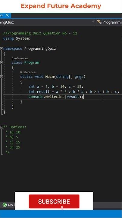 Solution For Programming Quiz Questions Q12 Expand Future Academy