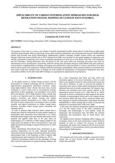 pdf applicability of various interpolation approaches … g high