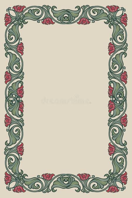 Floral Border Vertical Stock Illustrations 19745 Floral Border