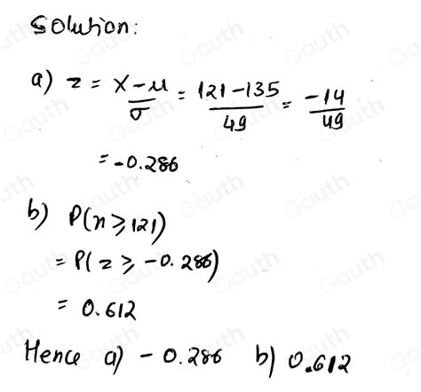 Solved 5 A Random Variable X Is Normally Distributed With Mean 135