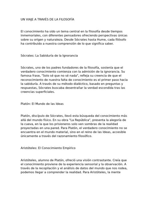 Filo Sofia S Pdf Conocimiento Platón