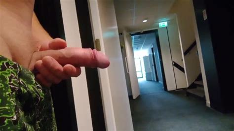 Jerking In Hotel Public Lobby Hallway And Watching Porn Dickflash