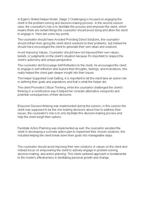 Egans Helping Model Is A Structured Approach Designed To Facilitate Effective Helping Relat