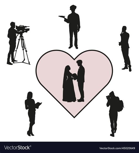 Drawing With The Bride And Groom At The Wedding Vector Image