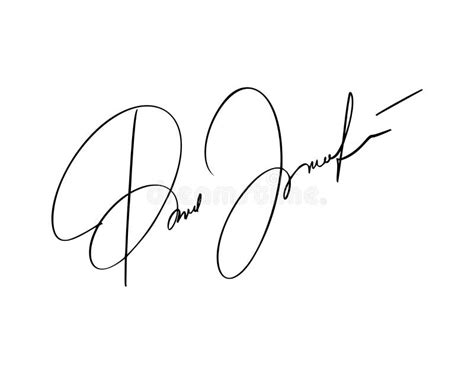 Manual Signature For Documents On White Background Hand Drawn