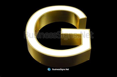 3d Led Front Lit Business Signs With Mirror Polished Gold Plated
