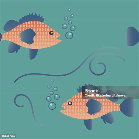 수 중 세계에서 물고기와 함께 완벽 한 패턴입니다 다채로운 예술 배경입니다 타일 벽지 섬유 포장 카드 커버에 대 한 사용할 수 있습니다 벡터 일러스트 레이 션 Eps10 0