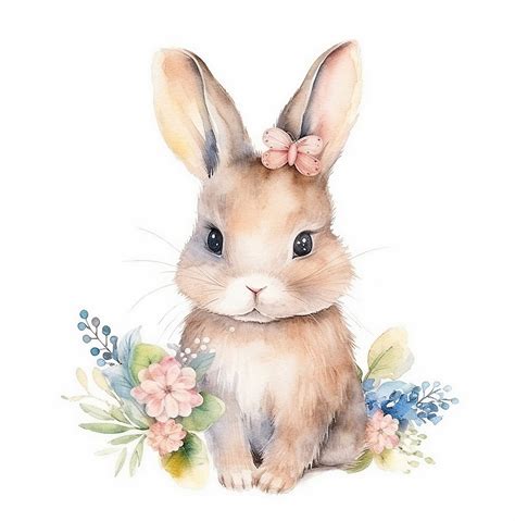 Fluffy Bunny Clipart Bundle For Easter Printables Commercial Use