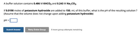 a buffer solution contains 0 486mkhco3 and