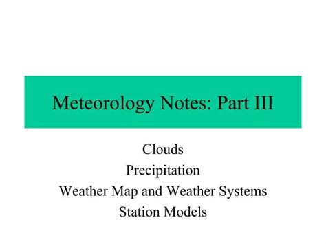 PPT Meteorology Notes Part III PowerPoint Presentation Free Download ID