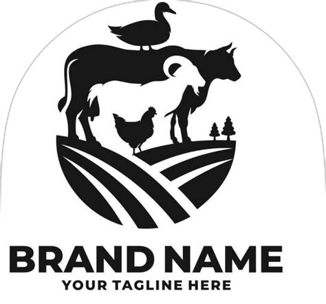 Farm Animal Logo Vector In 2024 Animal Logo Vector Logo Farm Logo